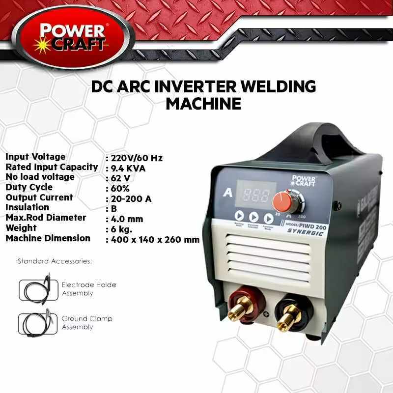 POWERCRAFT WELDING MACHINE DC ARC INVERTER (PIWD 200) | Shopee Philippines