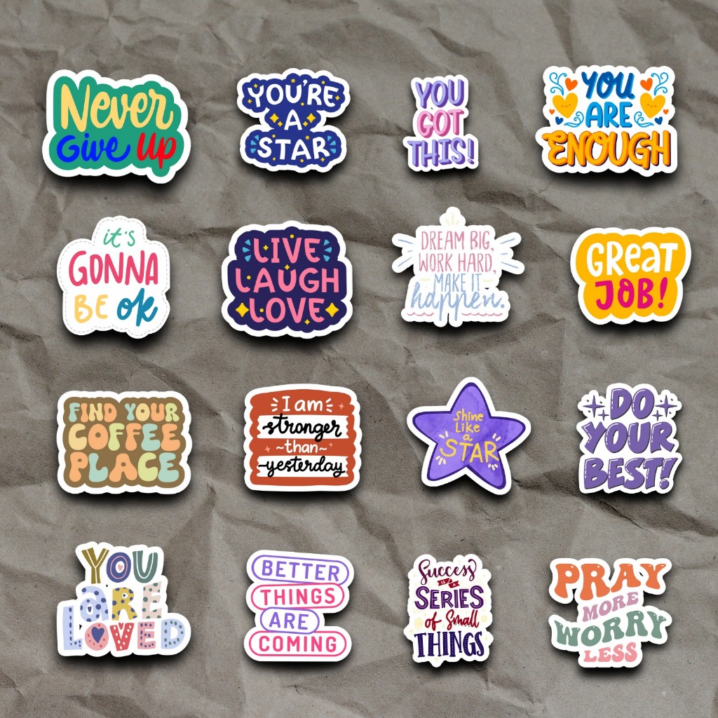 50pcs - Positive Affirmation Stickers – Motivational, Self-Love ...