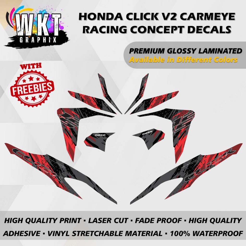 HONDA CLICK V2 CARMEYE RACING CONCEPT DECALS STICKERS (WATERPROOF ...