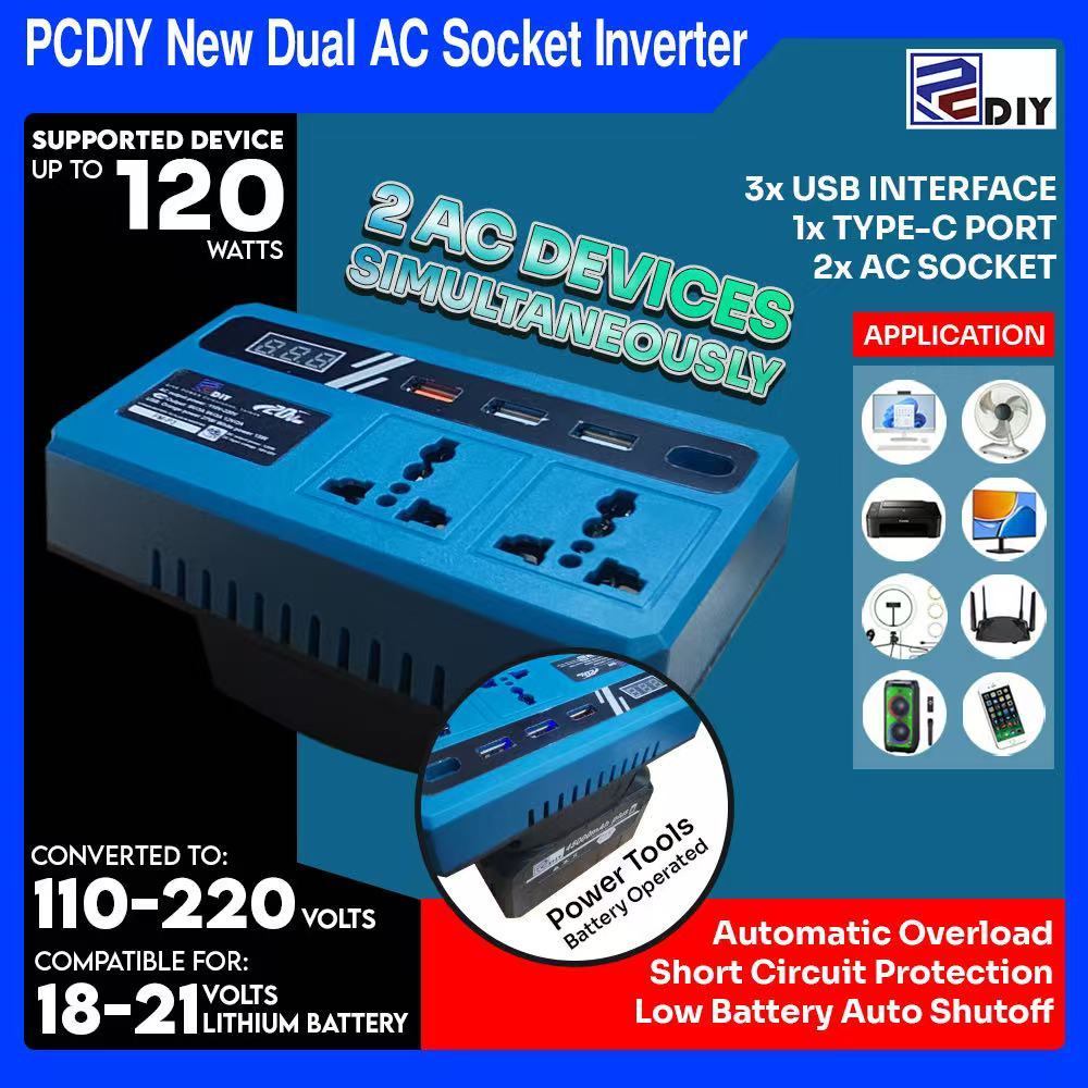FM-P3 DUAL PORTS 220V + USB 21V Portable Mini Intelligent Inverter ...