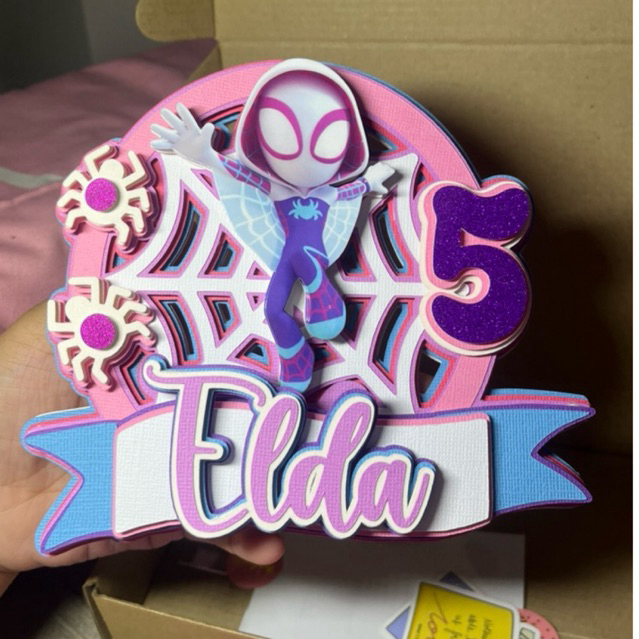 Ghost Spider Gwen stacy Cake Topper Layered | Shopee Philippines