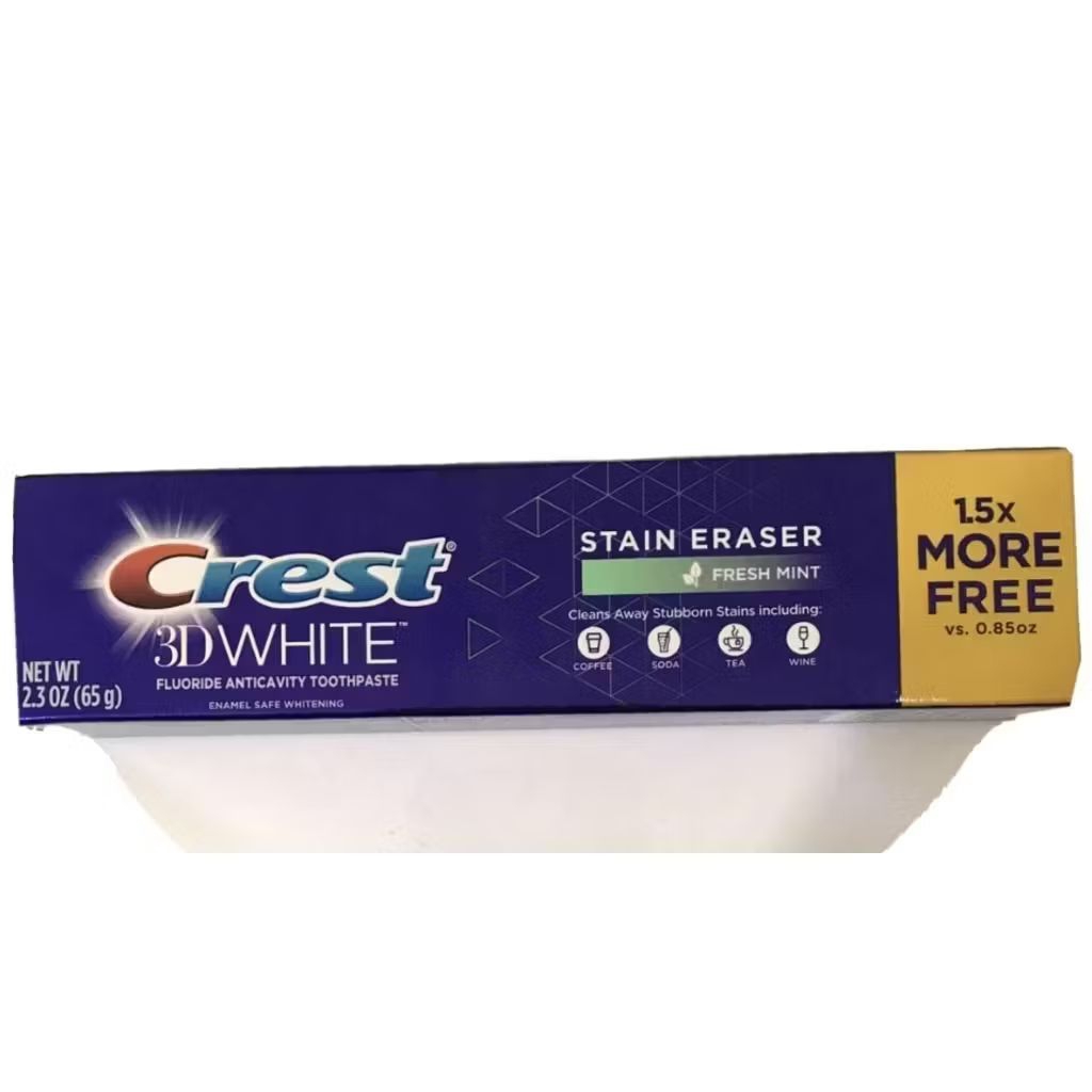 CREST 3D WHITE STAIN ERASER TOOTHPASTE 65G – MINT SPLASH WHITENING ...