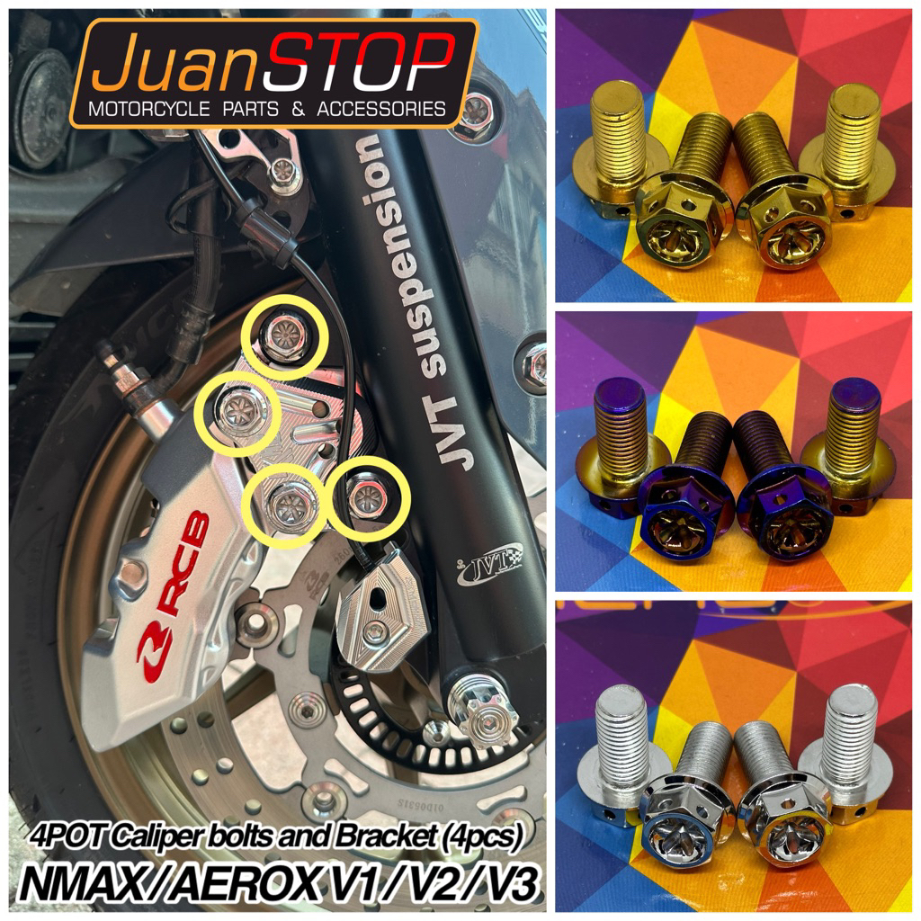 RCB 4Pot Bracket and Caliper Bolts for YAMAHA (4pcs) | Shopee Philippines