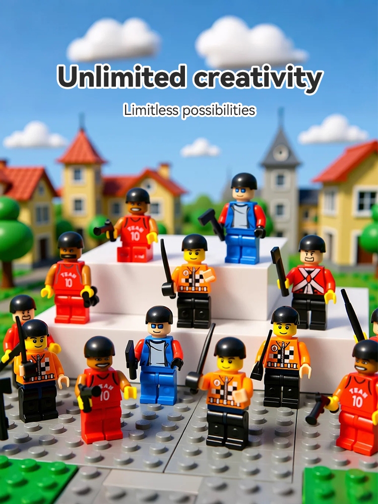 Students Who Creatively Assemble Building Blocks City Doll Doll Male ...