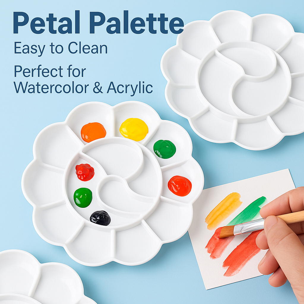 Color Mixing Palette Watercolor Paint Tray Plastic Plate for Kids ...