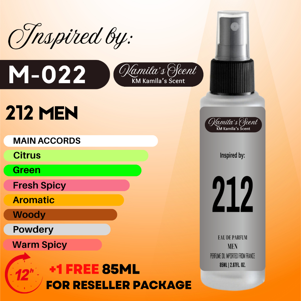 212 Perfume Inspired Scent OIL BASE Long Lasting 85ml FOR MEN | Shopee ...