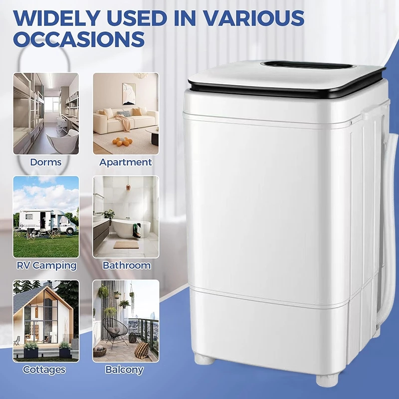 8KG Automatic Washing Machine Mini Dehydration Free Drying Rack Dryer ...