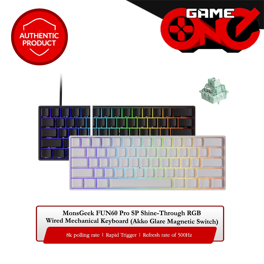 MonsGeek FUN60 Pro SP Shine-Through RGB Wired Mechanical Keyboard (Akko ...