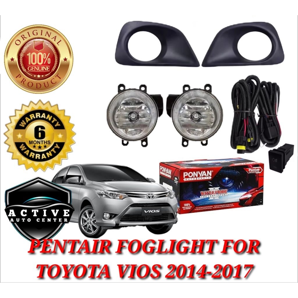 PONYAN FOGLIGHT for TOYOTA VIOS 2014, 2015, 2016 and 2017 (TY-466 ...