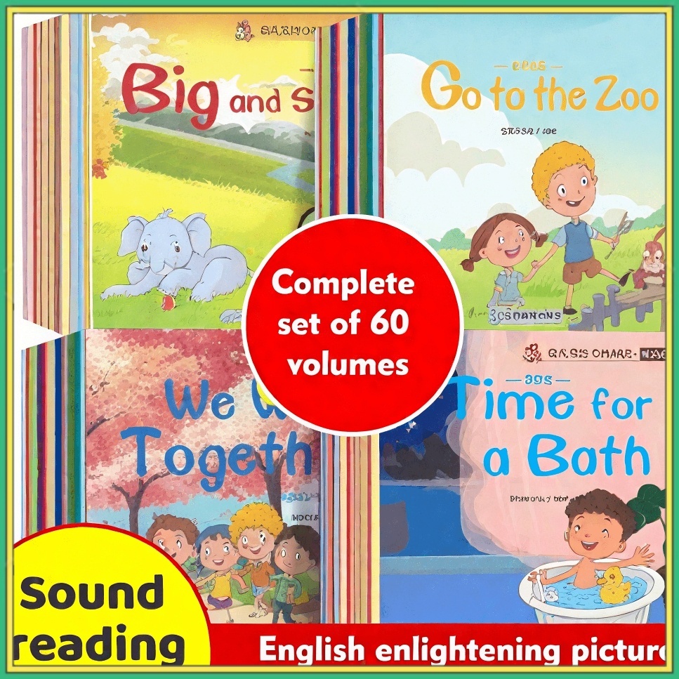 60 pcs English Storybook Set for Kids Ages 2-5 – Early Learning Reading ...