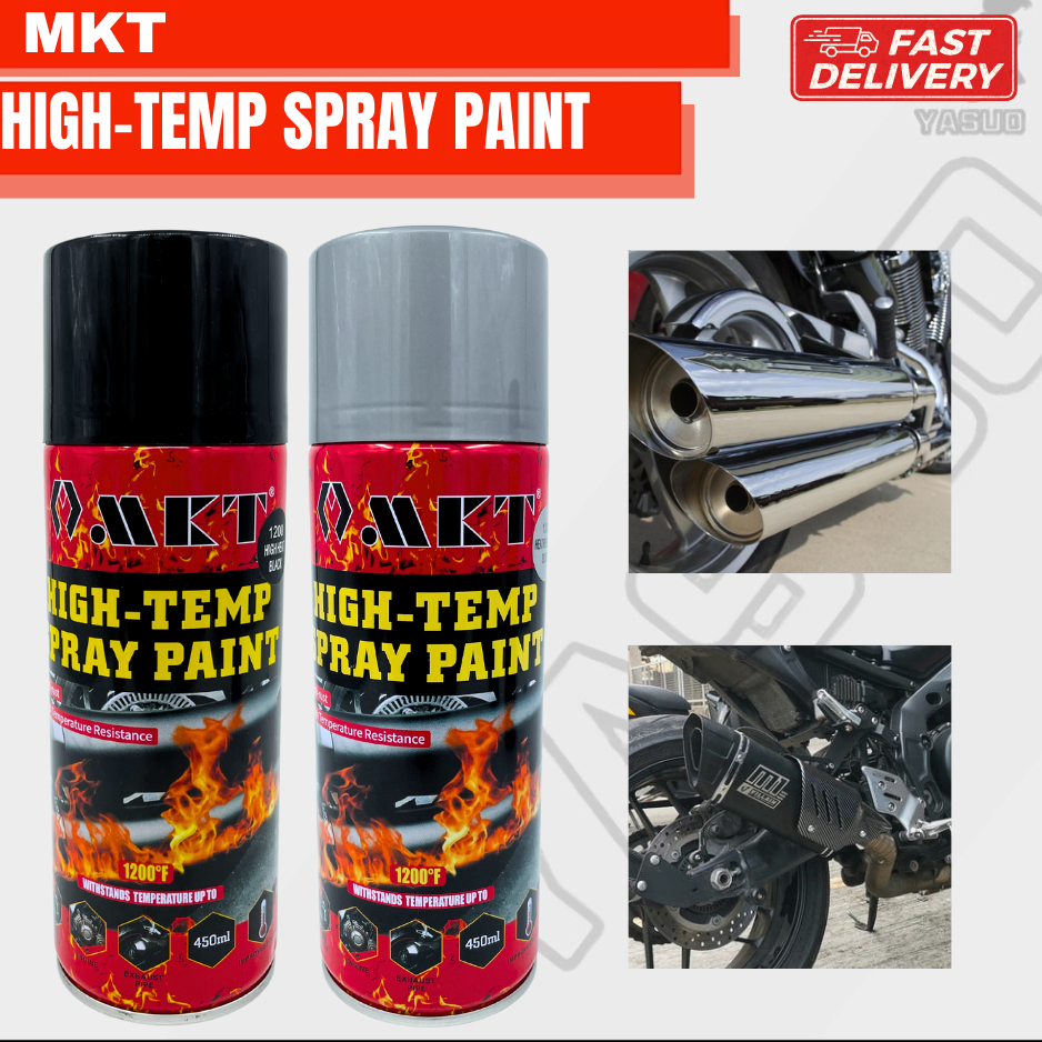 MKT High-Temp Spray Paint 450ml – Heat Resistant up to 1200°F for Exhaust, Engine, Muffler ...