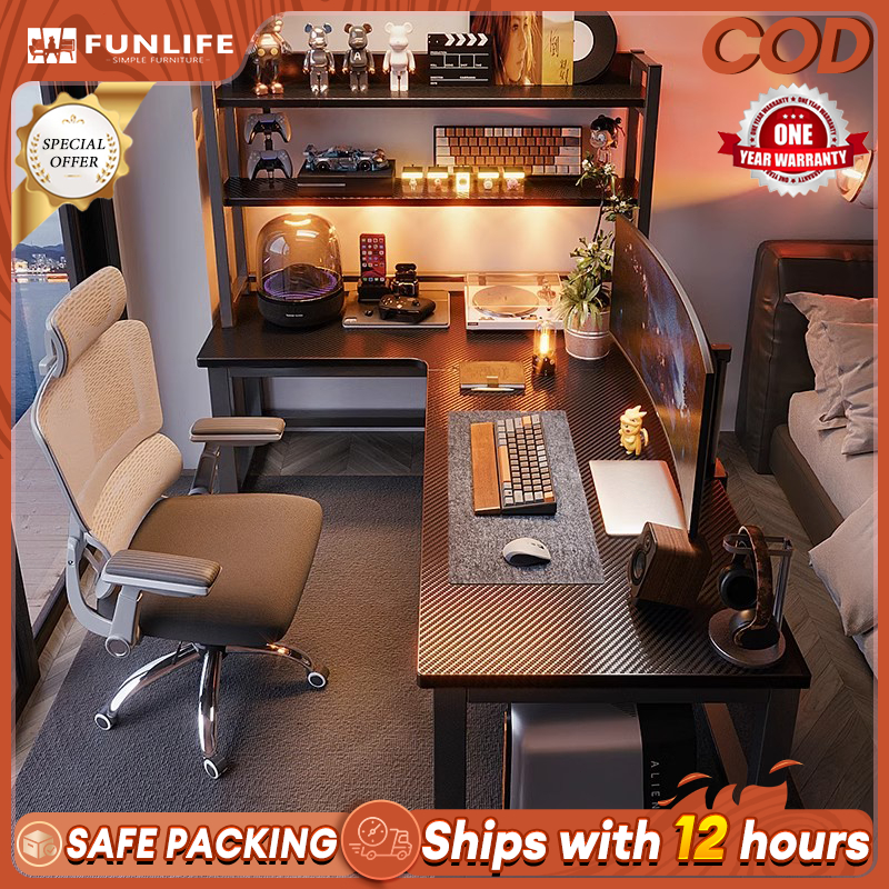 L-Shaped Table Corner Desk Computer Table Gaming Desk Writing Work ...