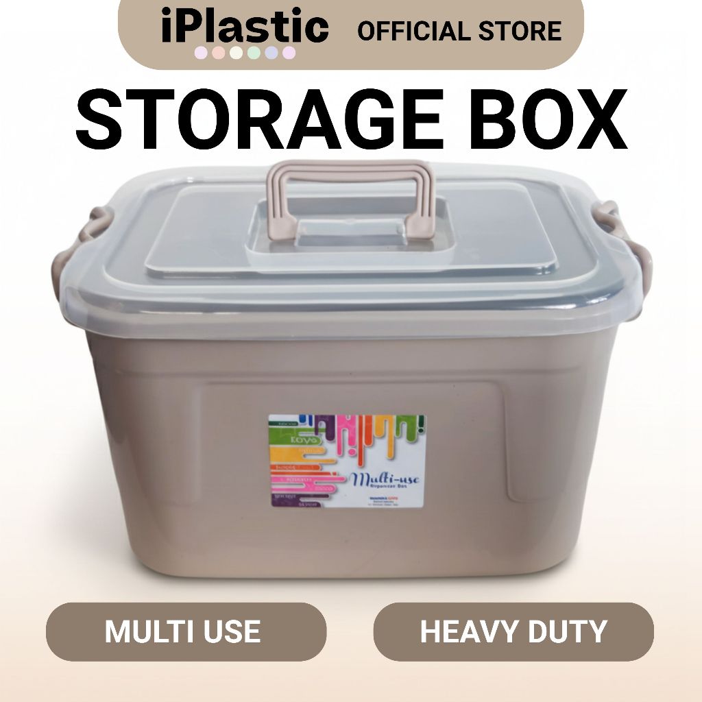 iPlastic Multi-Size Storage Box with Lid & Handle | Stackable Home ...