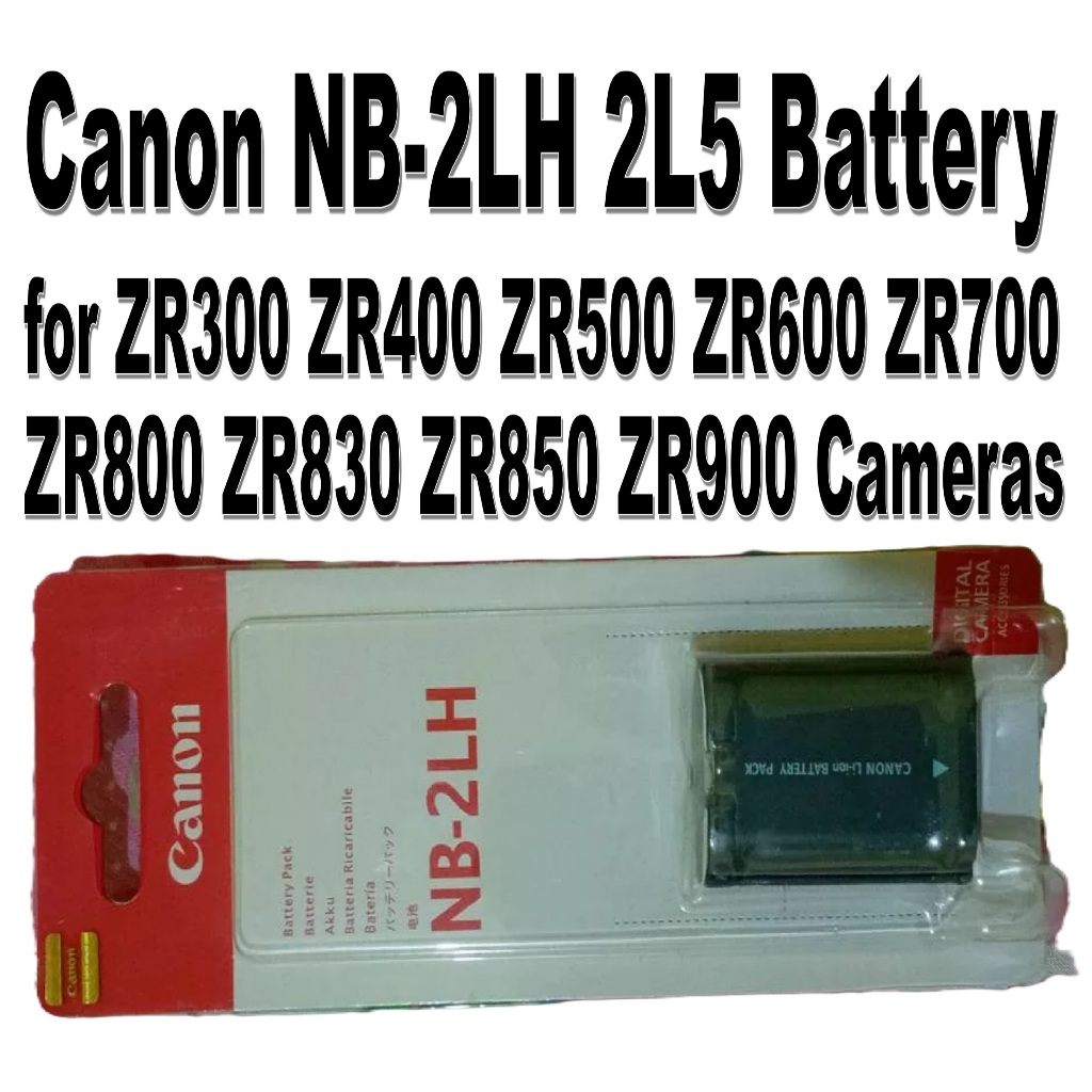 Canon NB-2LH 2L5 Battery for Camera ZR300 ZR400 ZR500 ZR600 ZR700 ZR800 ...
