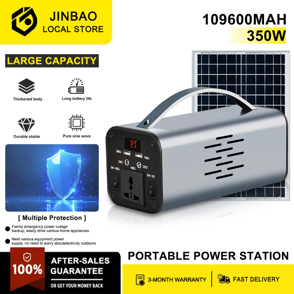 350W/220V Power Station 109600mAh Portable Big Capacity Power Station Multi-Function Solar ...