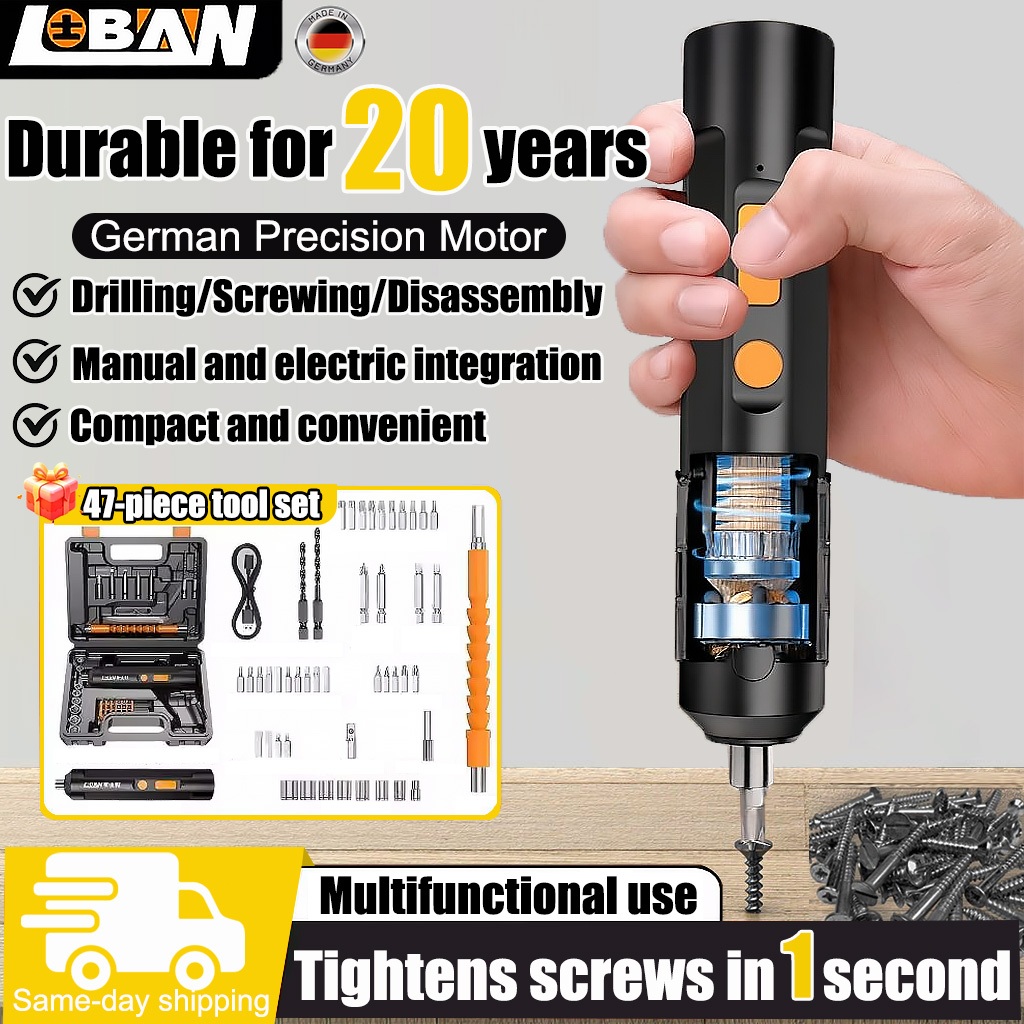 【Strong torque】47-Pcs Electric Screwdriver set portable tool handheld ...