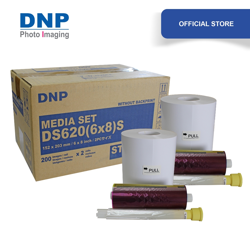 DNP DS620 (6x8)S Photo Paper Sticker Media and Ribbon 6R (2 Sets ...