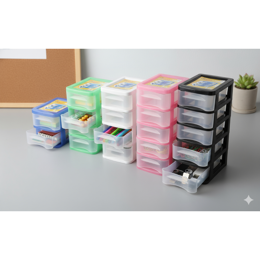 Mini Drawer #380 (2-3-4-5-6 layer) Desk Drawer Organizer Table Top Pens ...