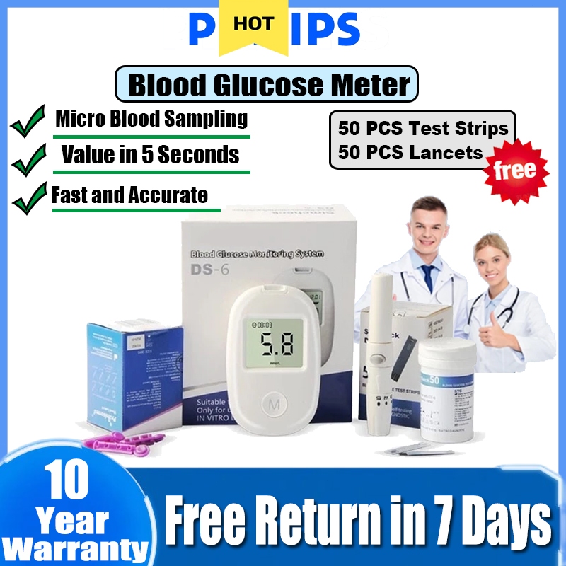 Glucometer Tester Set Complete Blood Suger Monitor Kit With 50PCS Blood ...