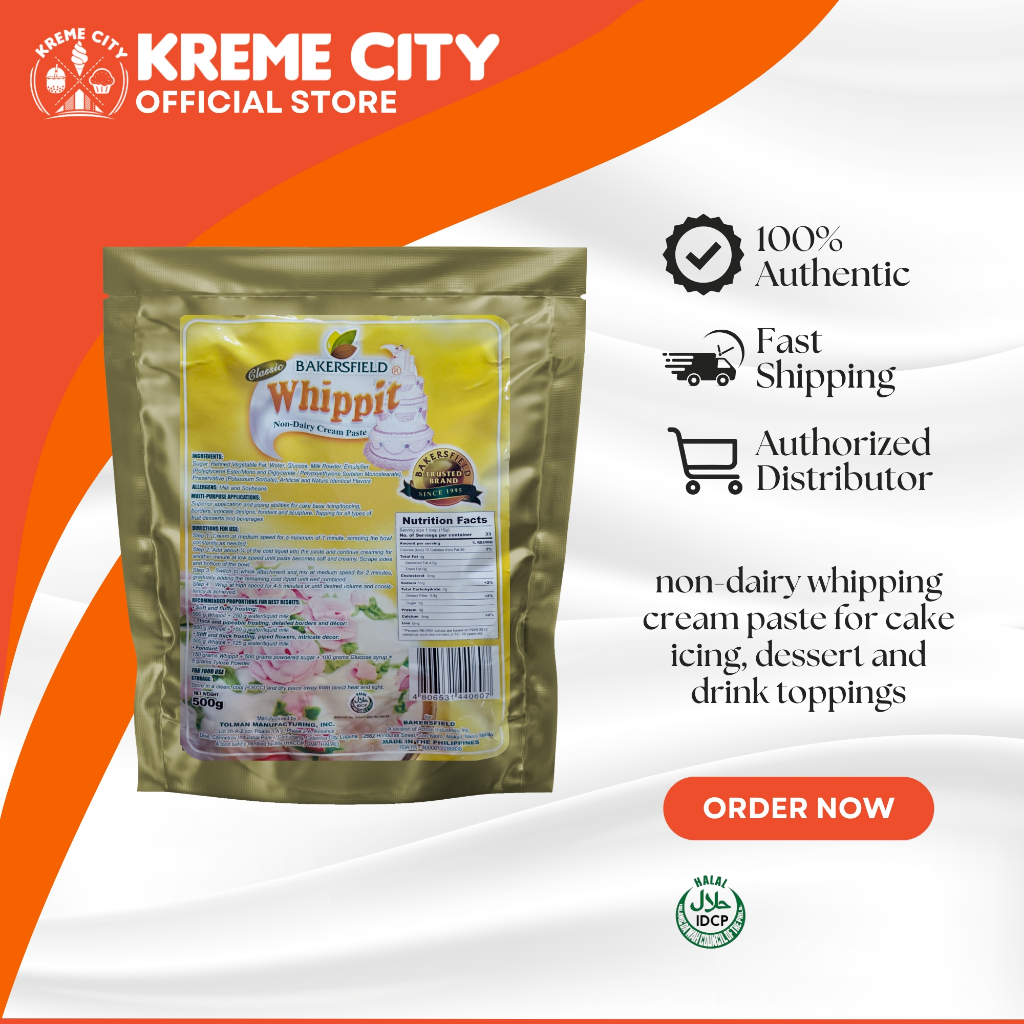 Bakersfield Whippit Classic Non-Dairy Cream Paste 500g | Shopee Philippines