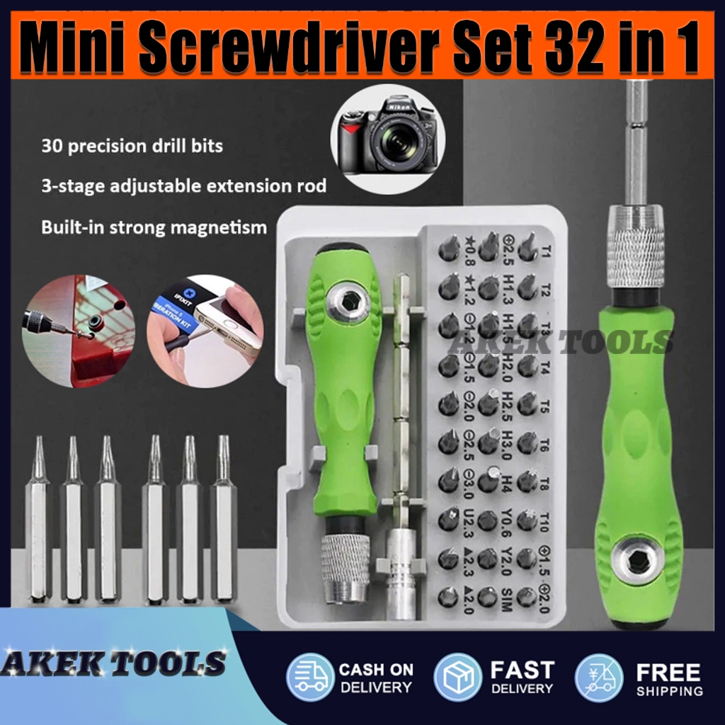 Multi-size screw 32 in 1 Precision Interchangeable Screwdriver Set Mini ...