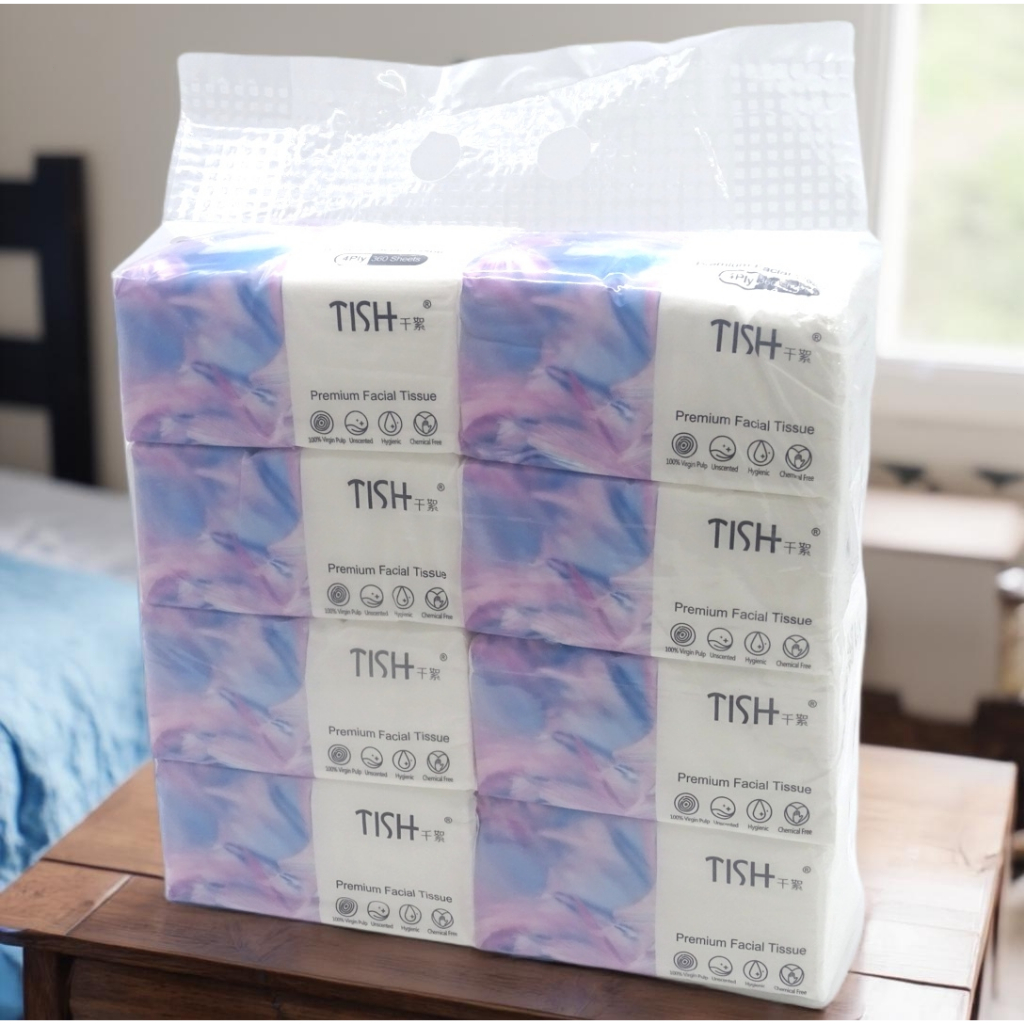 W W.Q.C TISH PURPLE FLORAL DESIGN 8 PACK IN TOTAL SOFT AND STRONG ...