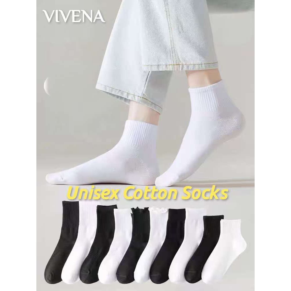 VIVENA Plain Socks Crew Socks Ankle Sock High Quality Thin Cotton ...