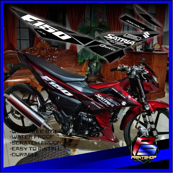 Suzuki Raider 150 Fi Stock Decals BLACK (Satria F150)PREMIUM GLOSSY ...