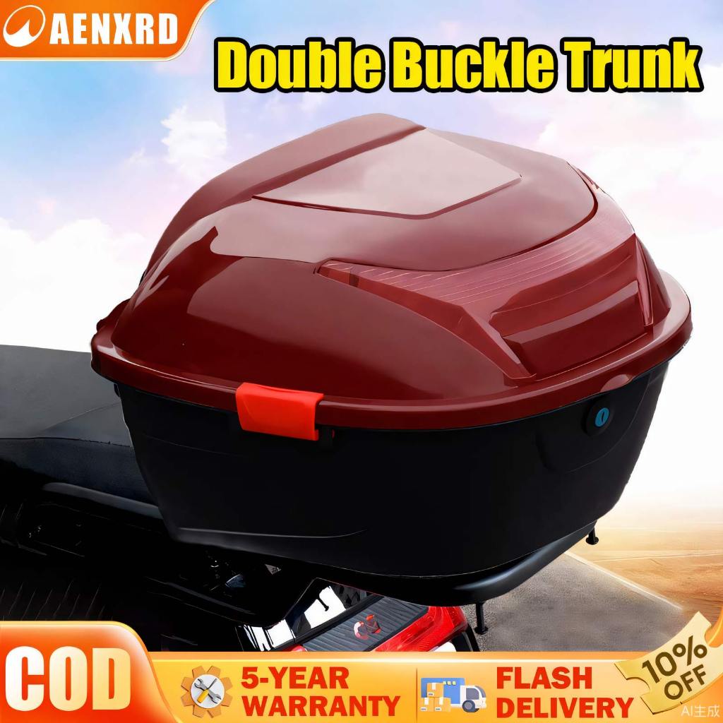 Top Box Motorcycle 38/40/45 Liters Hard Plastic Alloy Top Box With Back ...