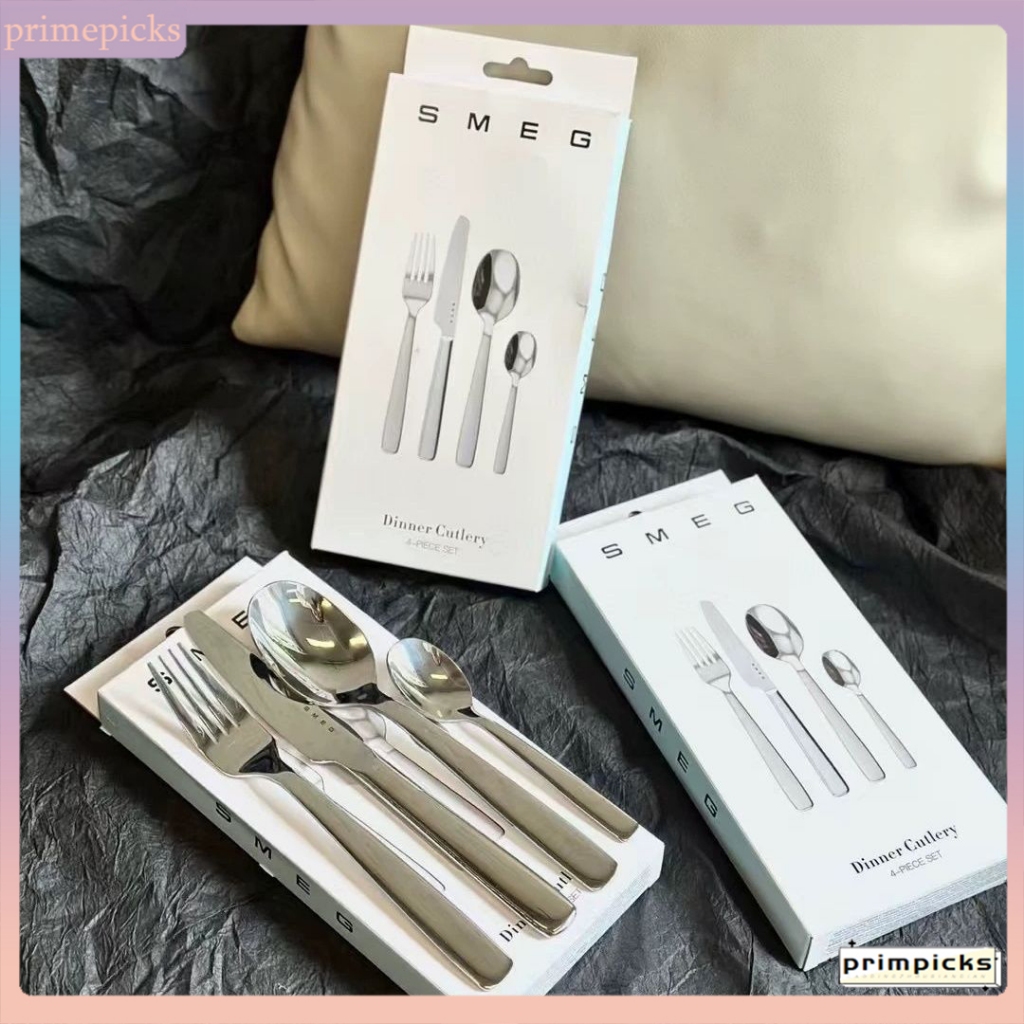 SMEG Tableware 4 Piece Set Dinner Cutlery Western Restaurant Stainless ...