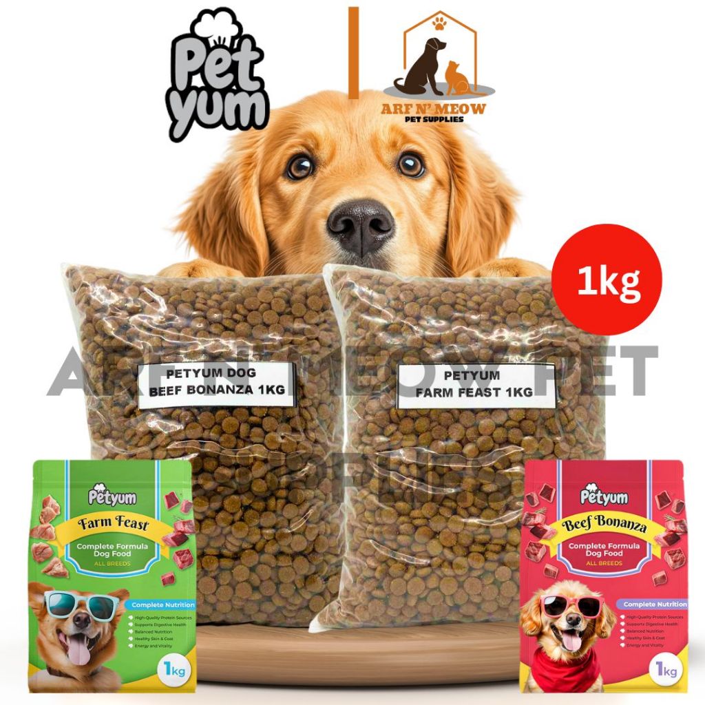 1kg Petyum All Stages Adult Puppy All Breeds Pet Yum Dog Dogs Dry Pet ...