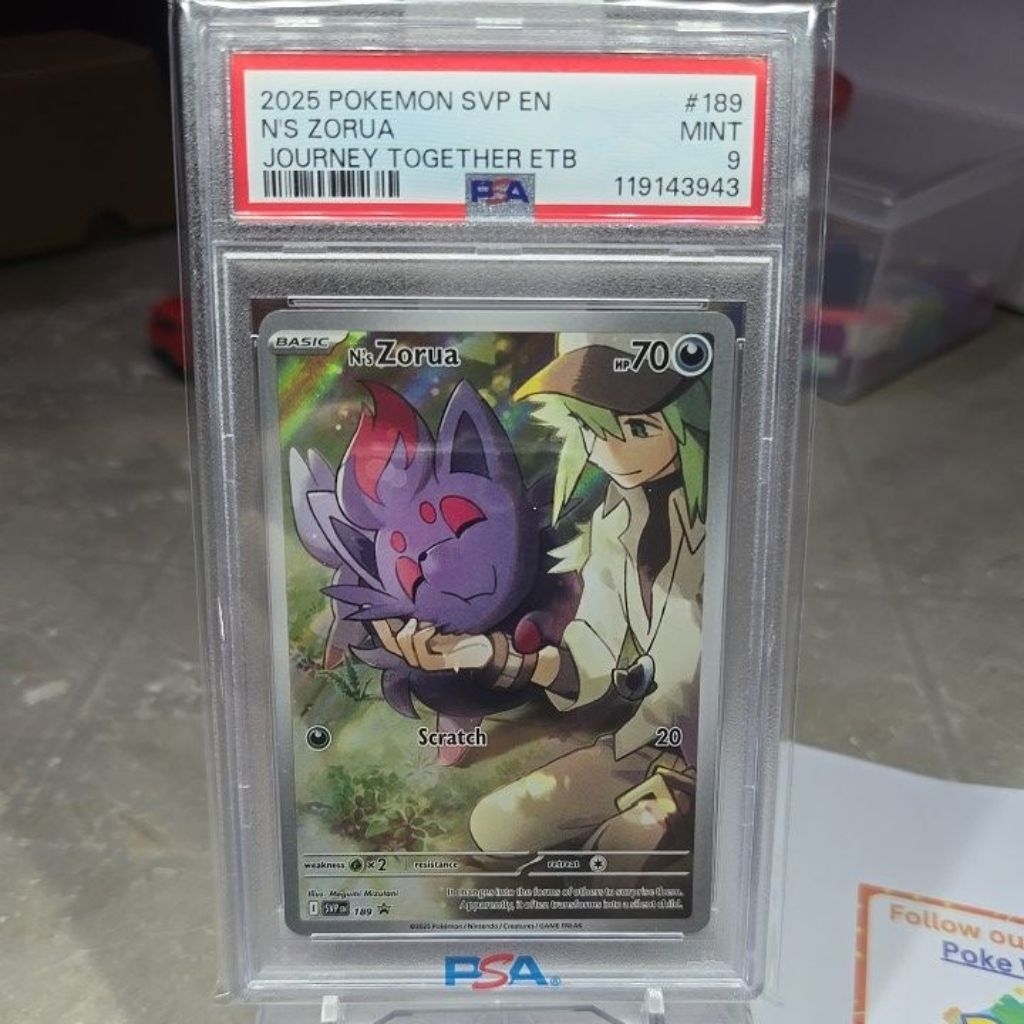 PSA 9 N's Zorua SVP189 - Journey Together ETB Promo - 2025 Pokemon ...