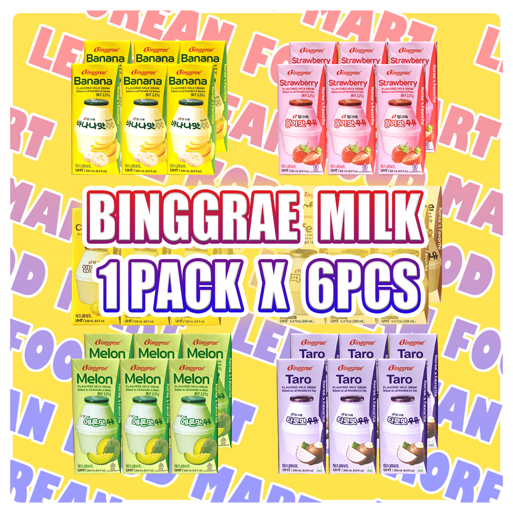 Binggrae milk Banana/Strawberry/Melon/Taro/Coffee/Vanilla Flavored Milk ...