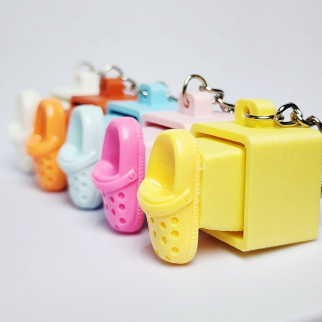 Fidget Clicker Crocs Colorful Cute Keychain with Keyring 3D Print Cool ...