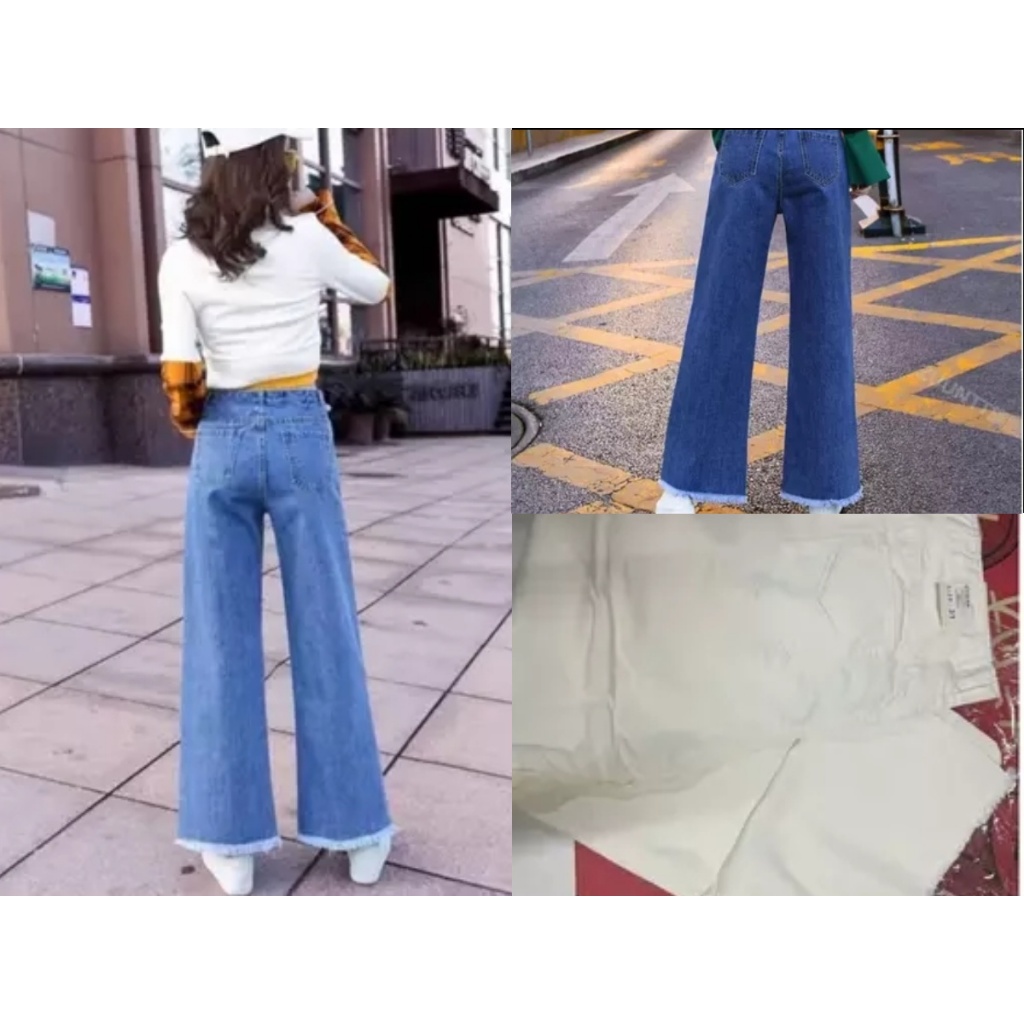 New fashion high waist loose-fit korean style denim maong good quality ...