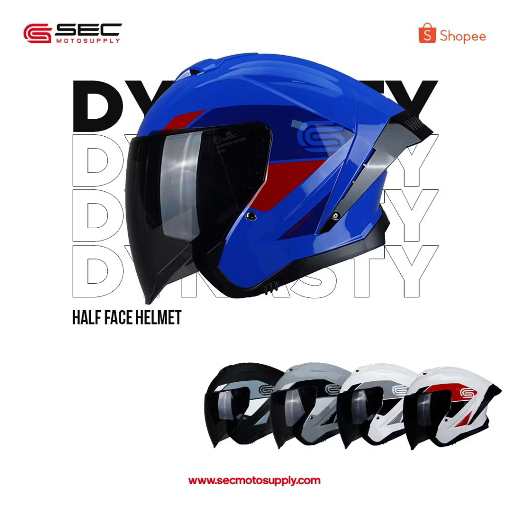 SEC Dynasty - Half Face Helmet For Motorcycle (M-XL) | Shopee Philippines