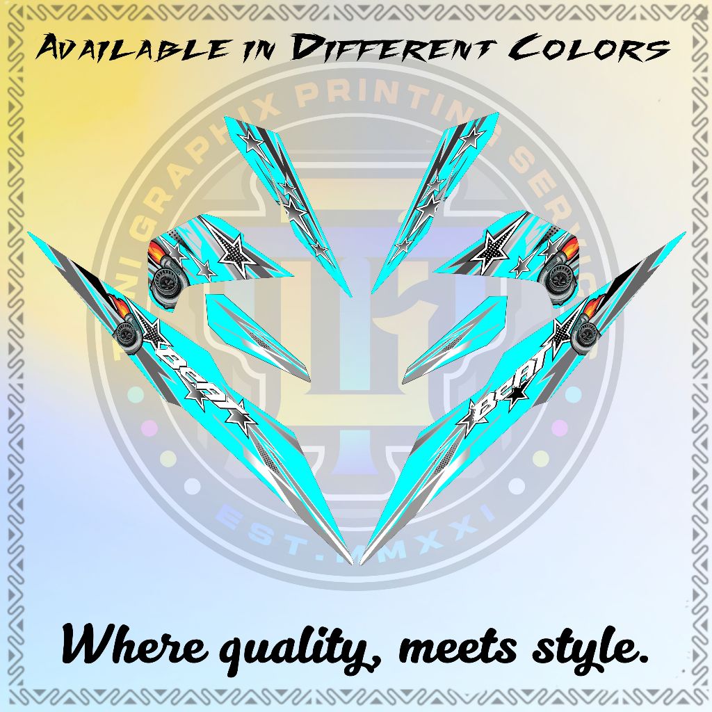 Honda Beat V2 Fi Turbo Star Indo Decals Sticker with Freebies | Shopee ...