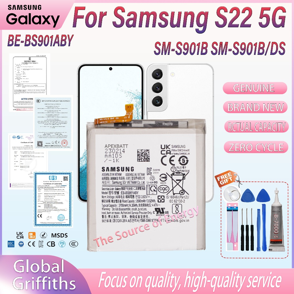 APEXBATT High quality For Samsung S22 5G Battery SM-S901B/DS 3700mAh EB ...