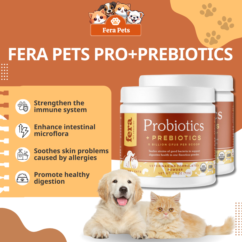 Combo 2 – Fera Pets Probiotics 72g | Dog & Cat Probiotic Supplement for ...