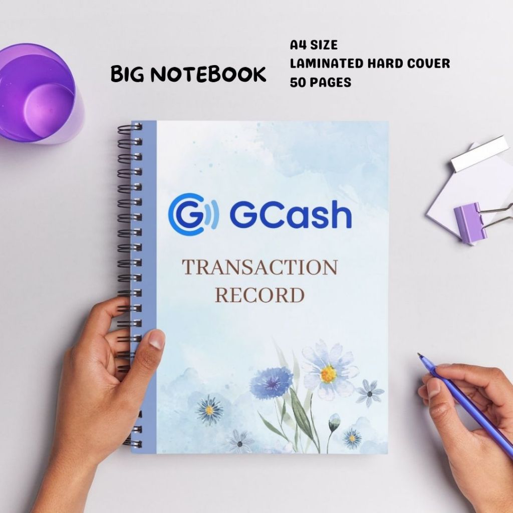 Gcash BIG Notebook A4 Size Laminated Hard Cover 50 Pages Transaction ...