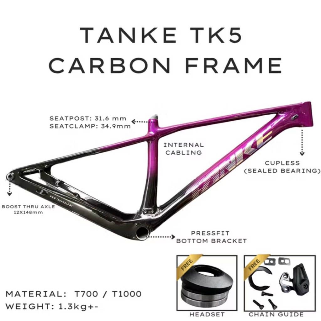 Tanke TK5 Carbon Frame Lightweight 29 size | Shopee Philippines