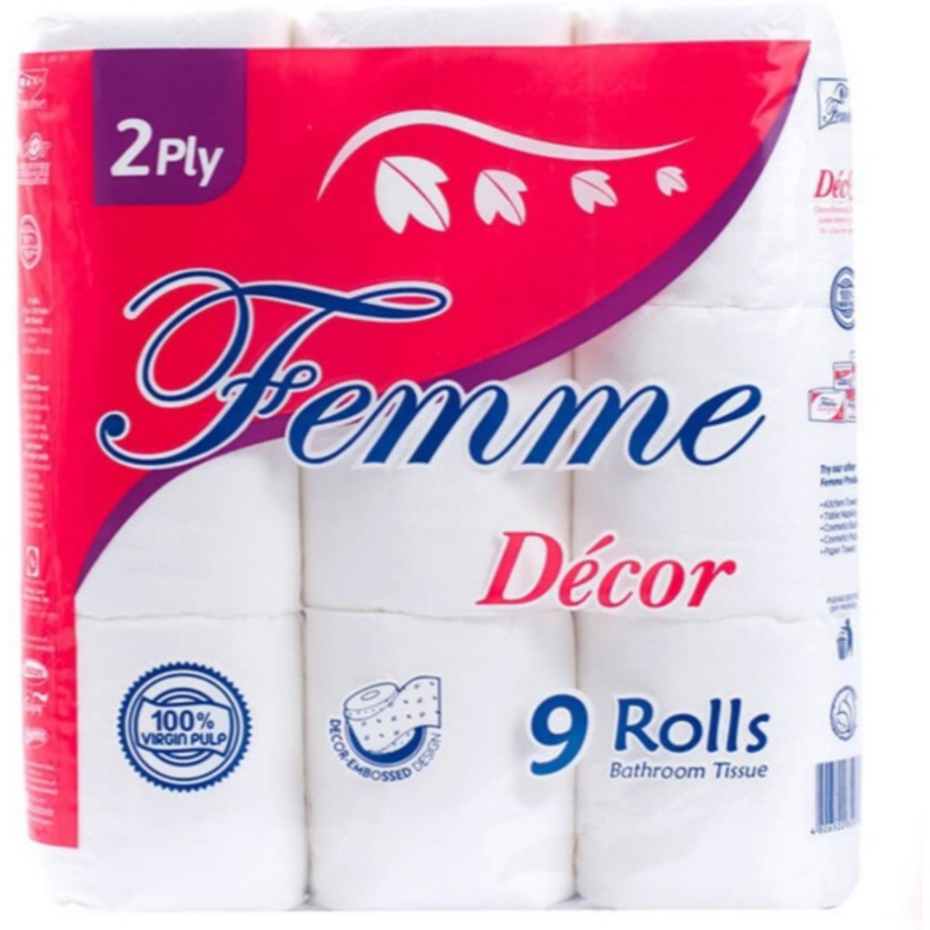 Femme Decor Bathroom Tissue 9 Rolls 2 Ply | Shopee Philippines
