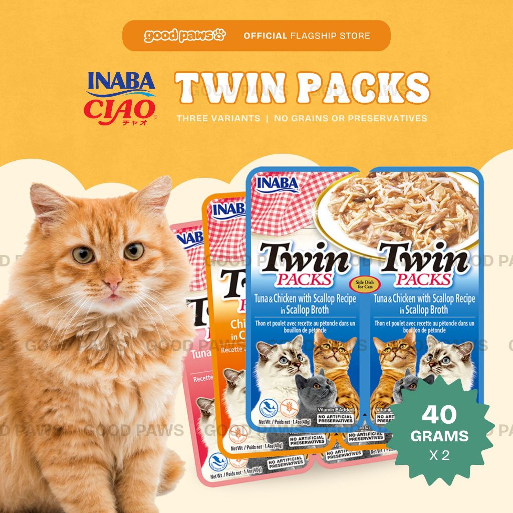 Ciao Inaba Twin Pack Wet Cat Food 40g x 2 Tuna Chicken Scallop | Good ...