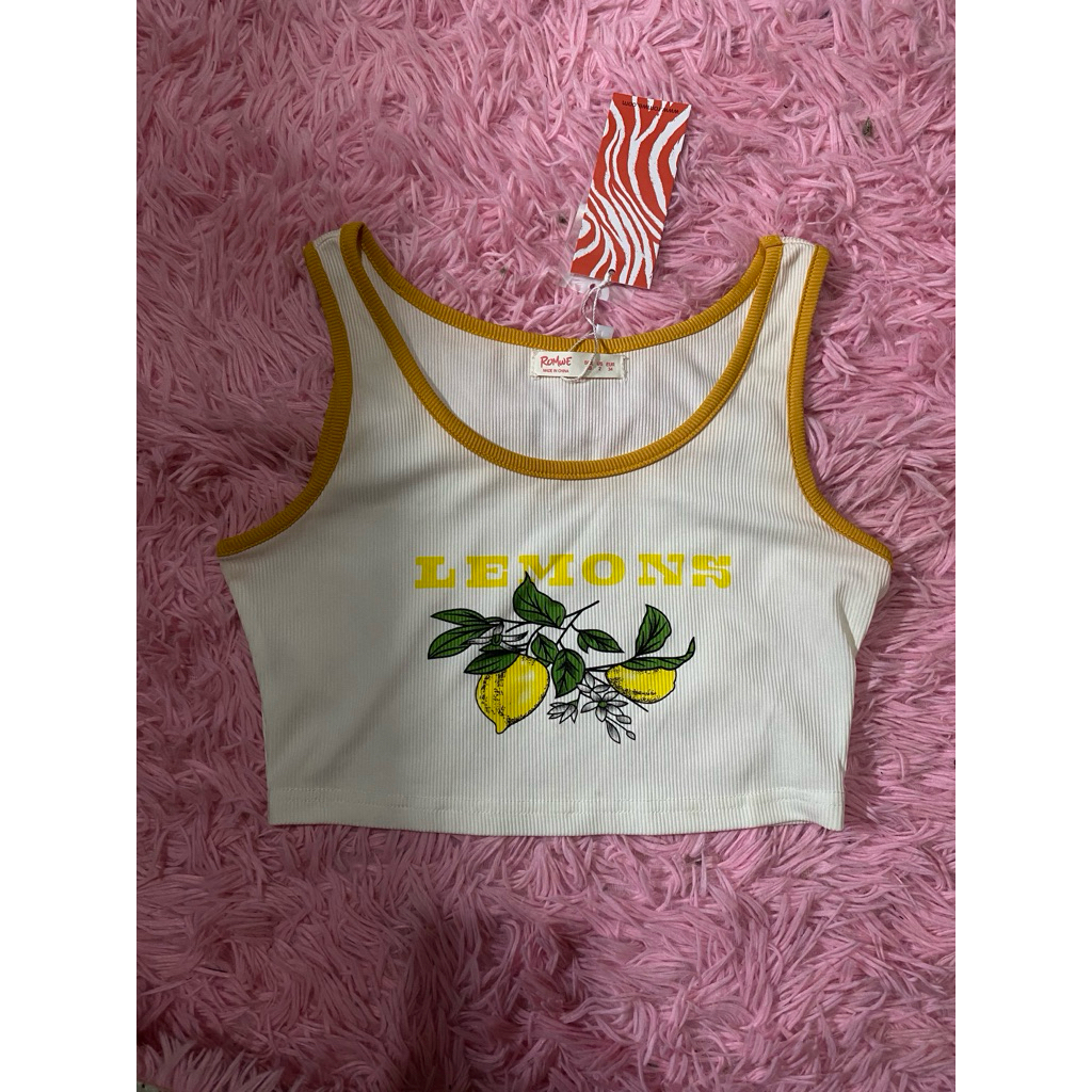 Romwe Lemon Top (XS) | Shopee Philippines