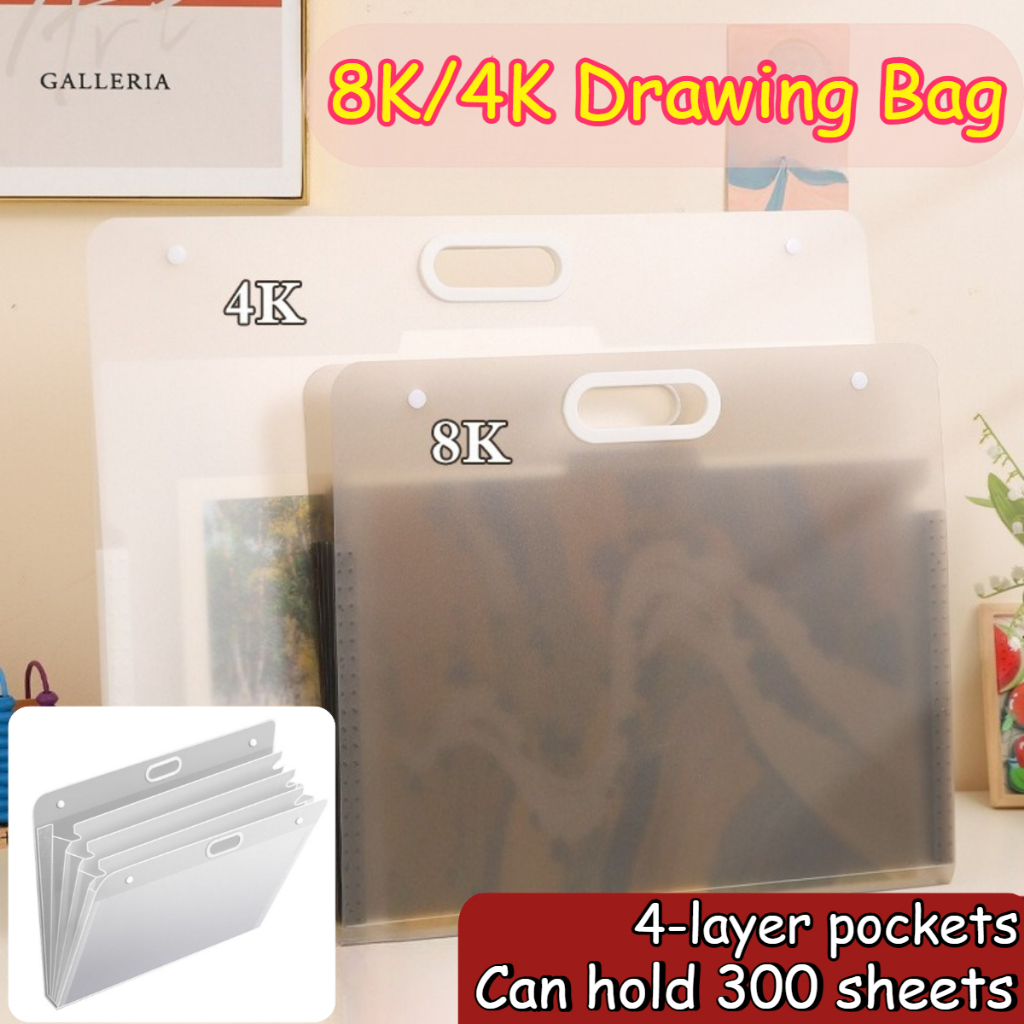 A3 Drawing Bag Art Portfolio File Storage Bag Sketch Paper Foldable ...