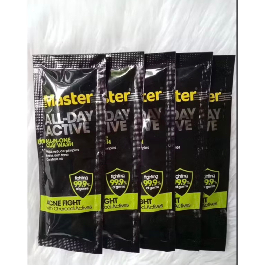 12pcs Master All Day Active Clay Acne Fight Facial Wash 10ml | Shopee ...