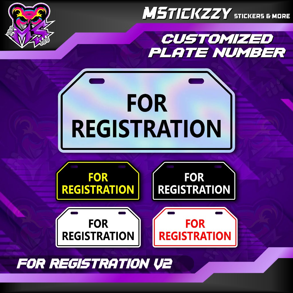 FOR REGISTRATION V2 | CUSTOMIZED PLATE NUMBER | 3MM ACRYLIC TEMPORARY ...