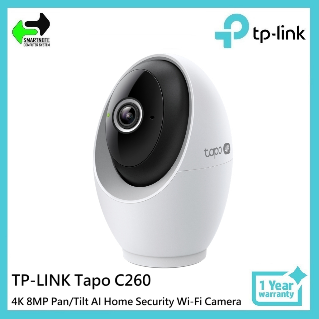 TP-LINK Tapo C260 4K 8MP 360º Pan/Tilt AI Home Security Wi-Fi Camera ...
