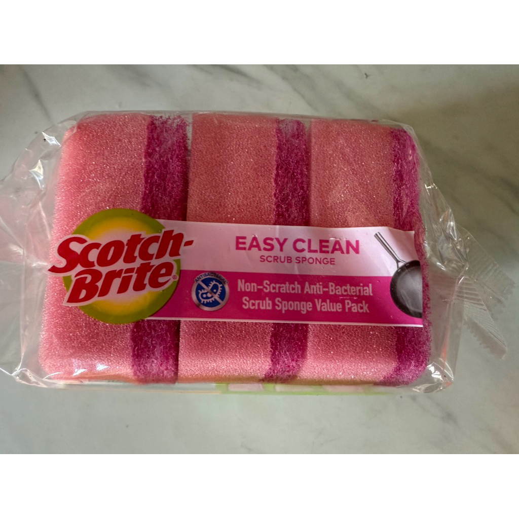 Scotch Brite Easy Clean Scrub Sponge 3s Value Pack | Shopee Philippines