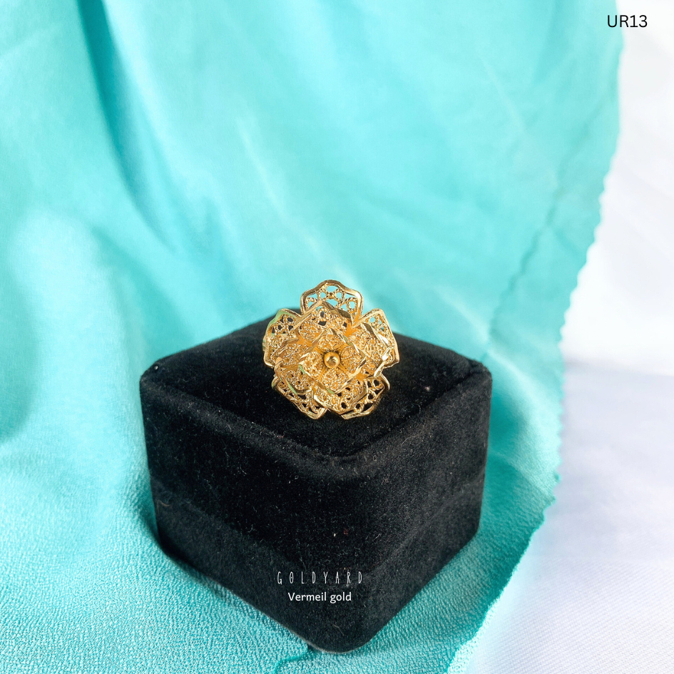 10K US Gold Hollow Adjustable Ring, Minimalist Fashion Accessory for ...